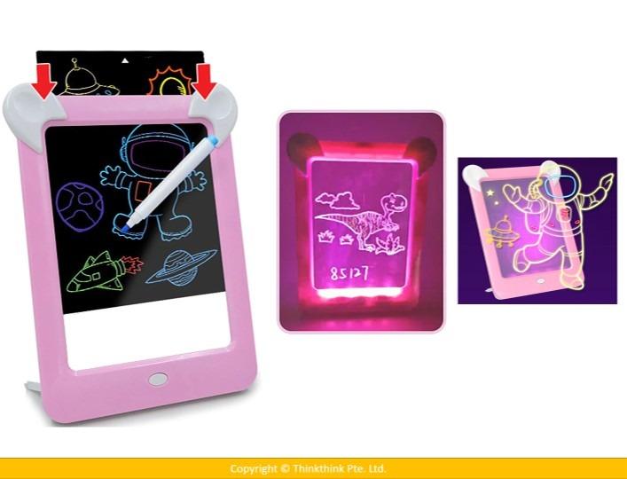 3D Magic Drawing Board With Pen Sketchpad Tablet 8 Light Effects Create ...