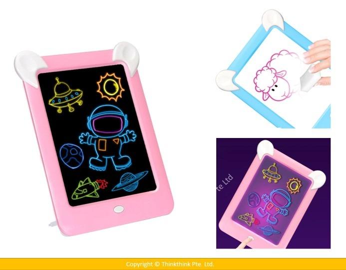 3D Magic Drawing Board With Pen Sketchpad Tablet 8 Light Effects Create ...