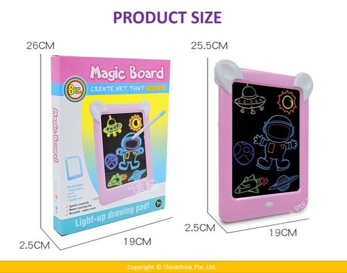 3D Magic Drawing Board With Pen Sketchpad Tablet 8 Light Effects Create ...