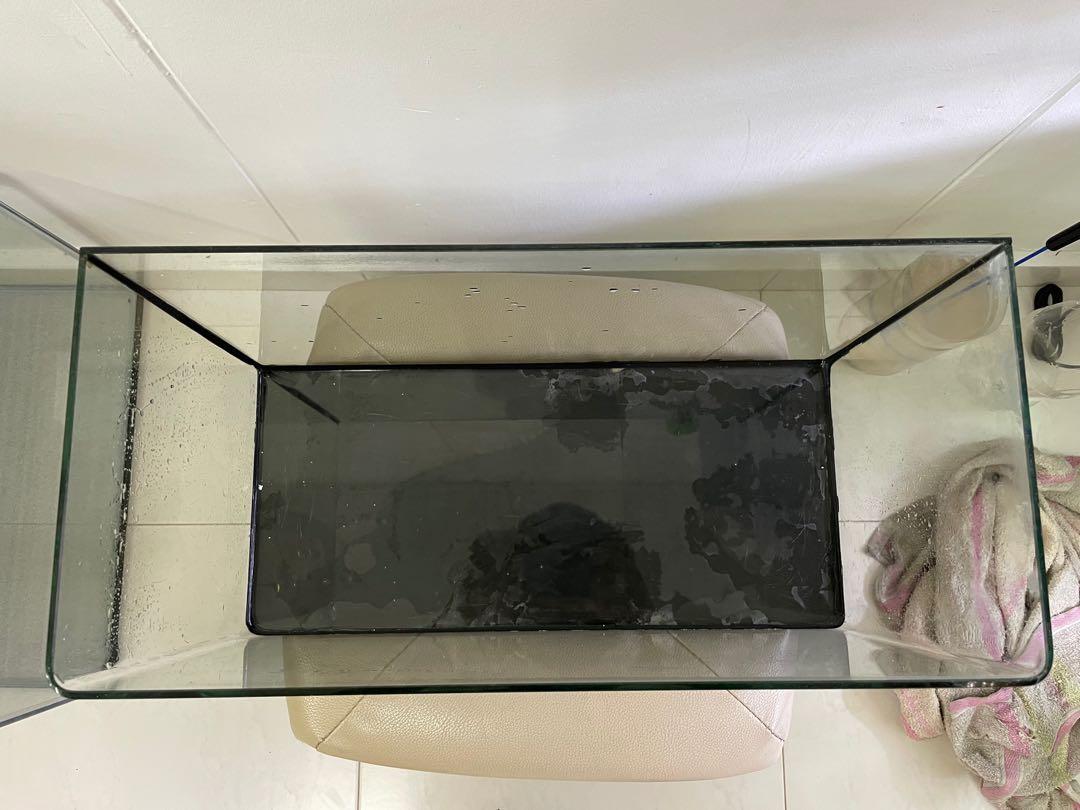 45cm/ 1.5ft Glass Fish Tank Curved with Cover, Pet Supplies, Homes ...