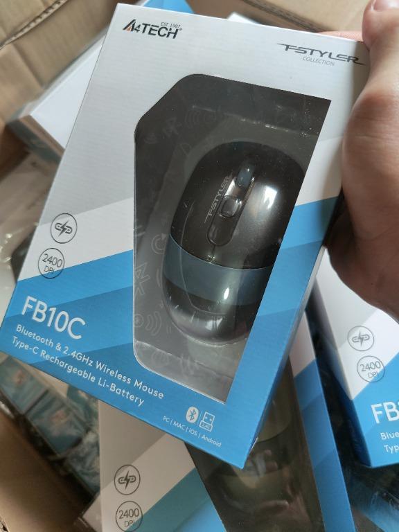 A4Tech FStyler FB10C Bluetooth & 2.4GHz Wireless Rechargeable Mouse for ...