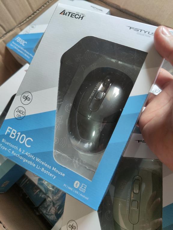 A4Tech FStyler FB10C Bluetooth & 2.4GHz Wireless Rechargeable Mouse for ...