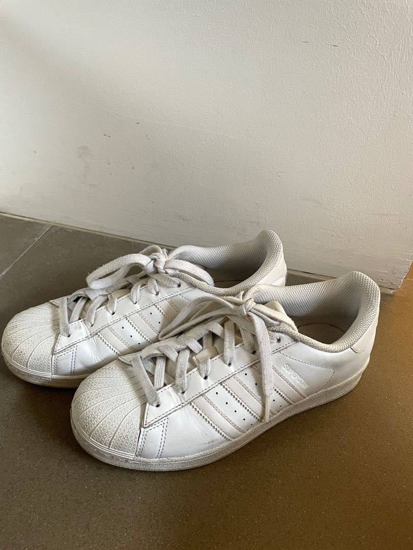 Adidas All White Superstars, Women's Fashion, Footwear, Sneakers on ...