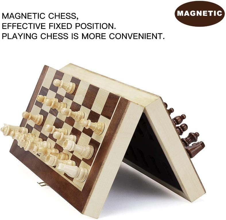Amerous 12" x 12" Magnetic Wooden Chess Set for Adults and Kids, 2 ...