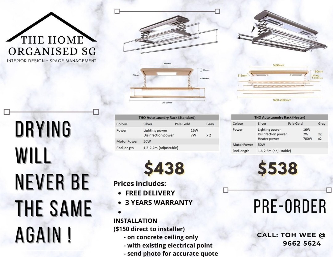 auto laundry rack Clothes drying rack, Furniture & Home Living, Home ...