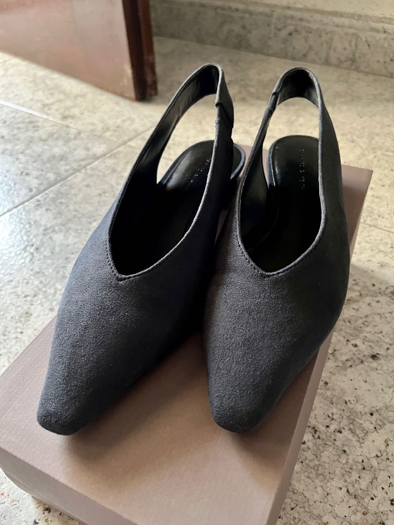 Charles & Keith Covered flats with slingback, Women's Fashion, Footwear ...