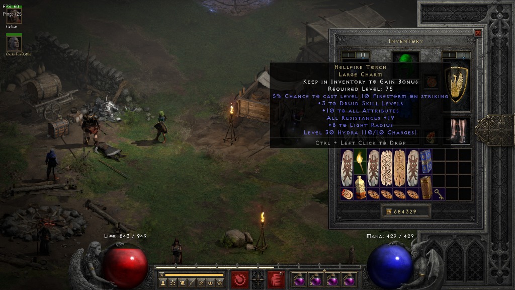 10/19 Druid Hellfire Torch: Diablo 2 Resurrected, Video Gaming, Gaming ...