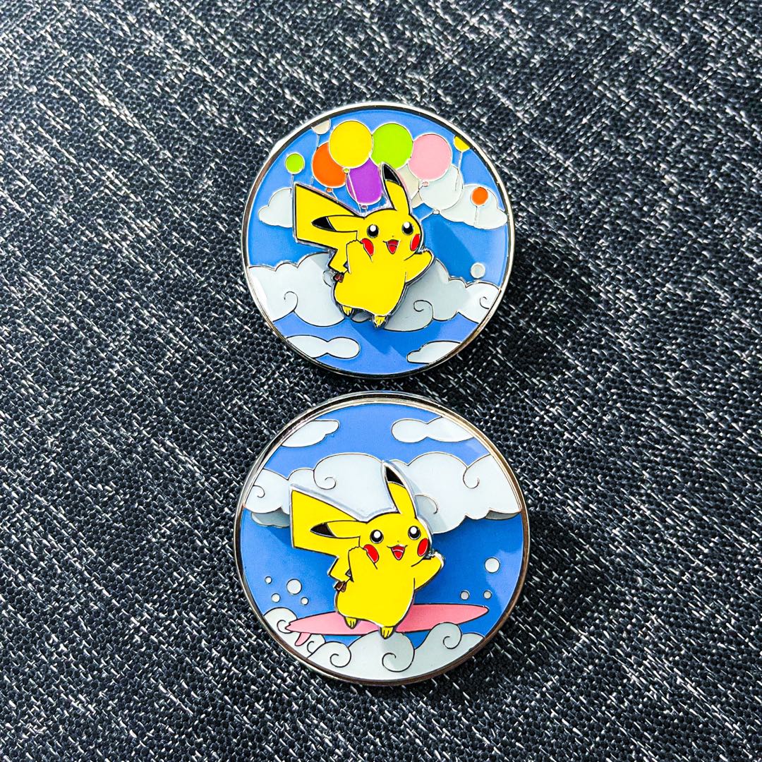 Flying/Surfing Pikachu 25th Anniversary Celebrations Enamel Pins Zacian ...