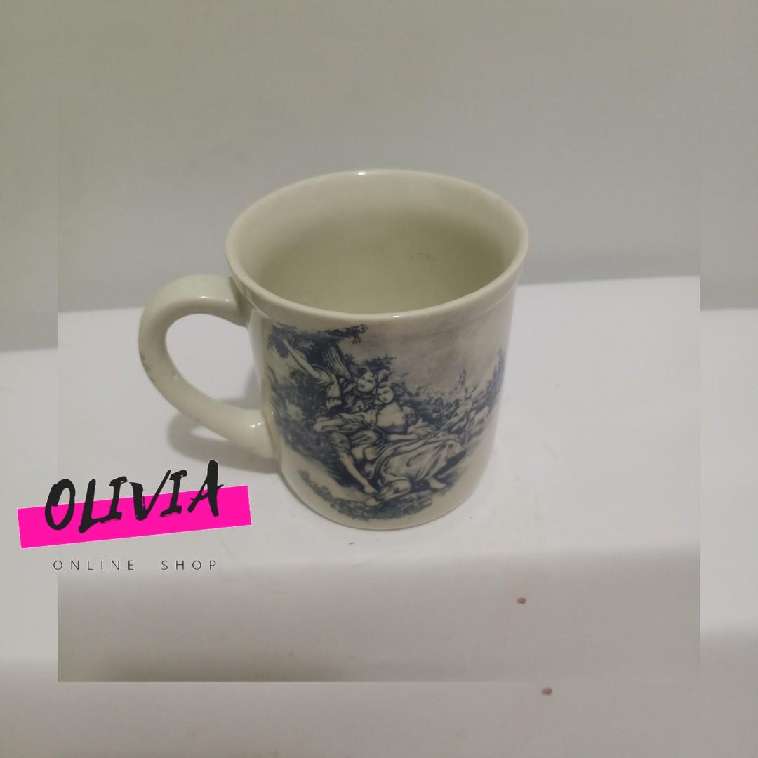 Gelas Mug Keramik Kuno Jadul Lawas Antik Gambar Romeo Juliet, Antik ...