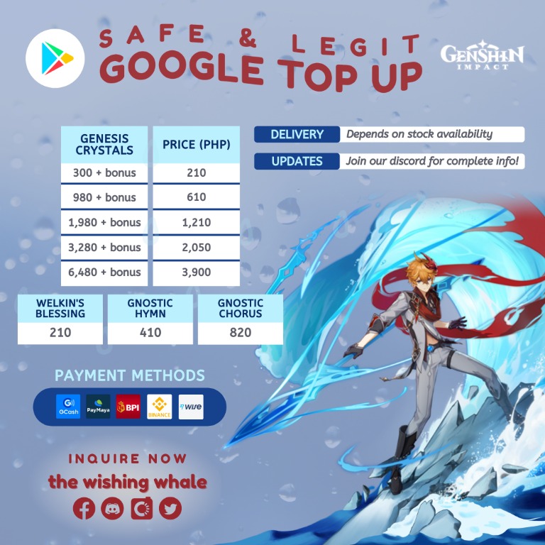 Genshin Impact 6,480 + Bonus Genesis Crystals, Video Gaming, Gaming Accessories, In-Game ...