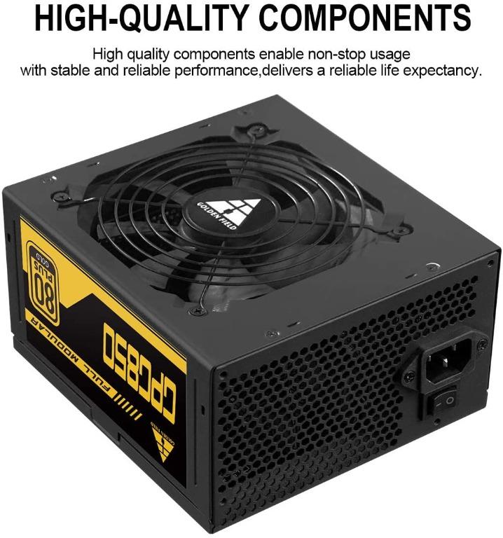 GOLDEN FIELD GPG 80+ Gold 850W PC Power Supply Unit, Fully Modular ...
