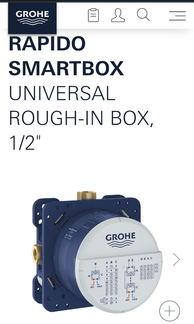 Grohe Rapido Smartbox Concealed Mixer, Furniture & Home Living ...