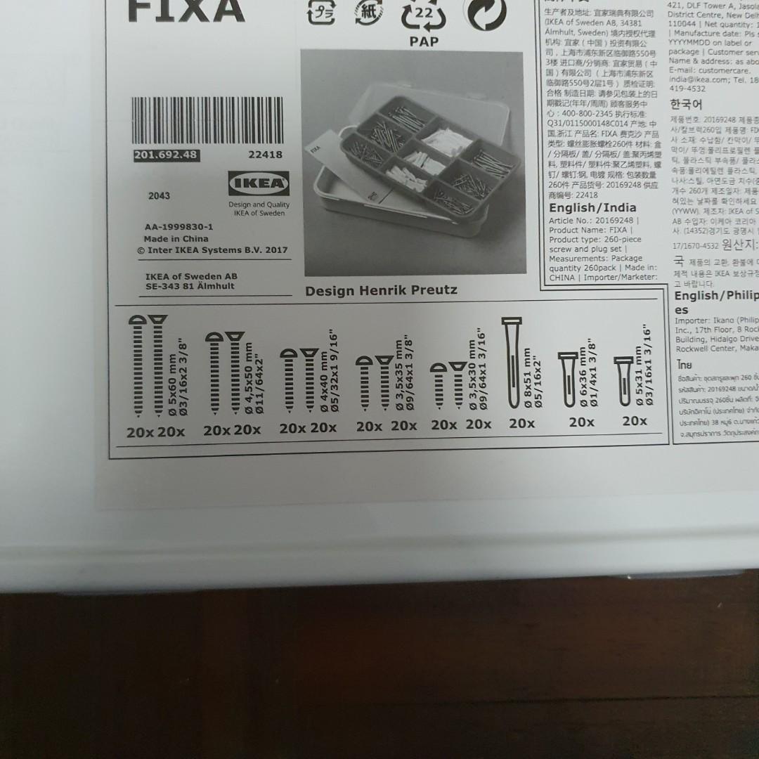 IKEA FIXA : screws and screwbox, Hobbies & Toys, Stationery & Craft ...