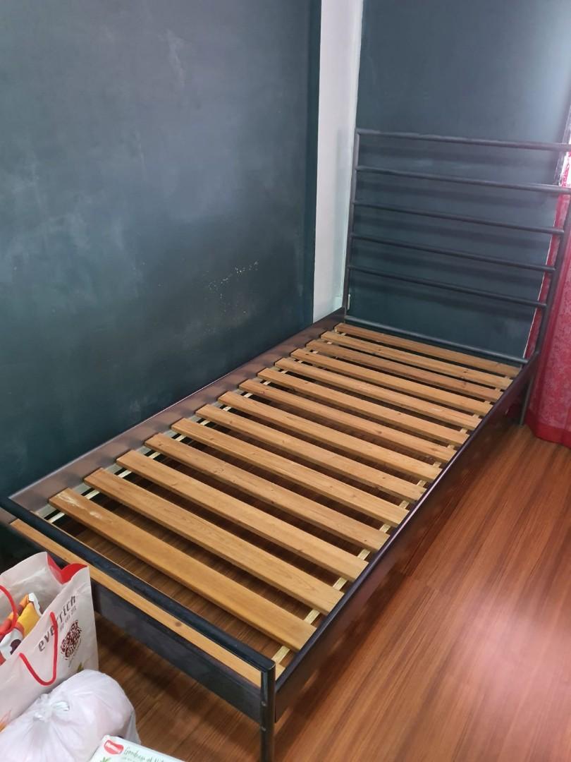 IKEA HEIMDAL SINGLE BED FRAME, Furniture & Home Living, Bedding ...