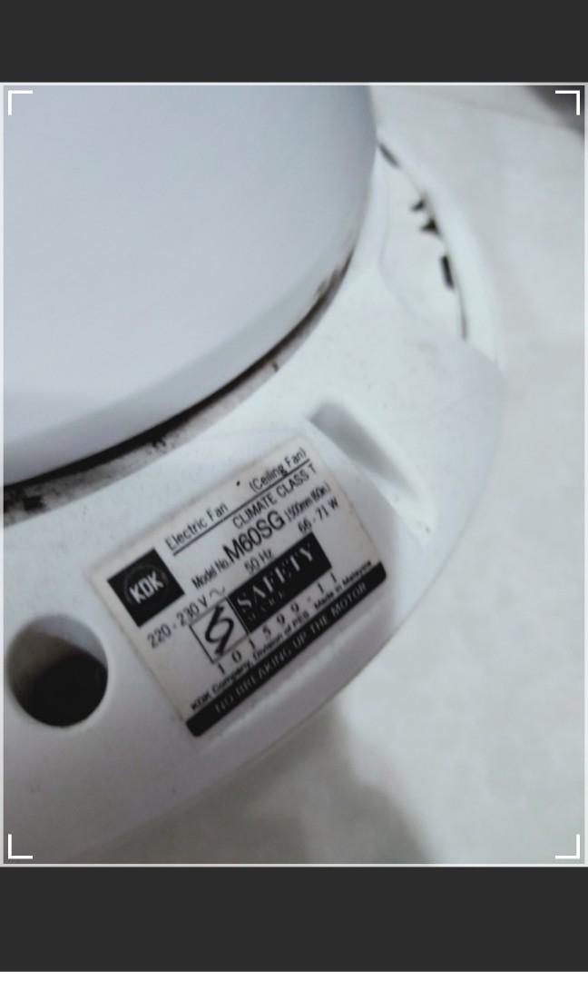KDK M60SG Ceiling Fan 150cm, Furniture & Home Living, Lighting & Fans ...