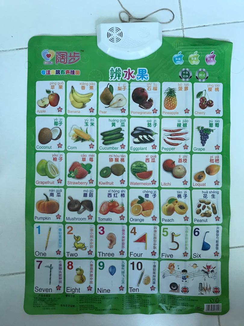 Kid learning chart, Babies & Kids, Infant Playtime on Carousell