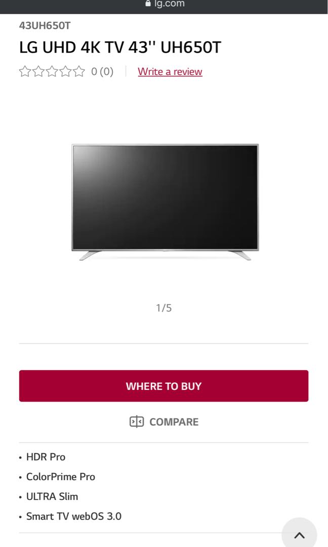 LG UHD 4K TV 43'' UH650T, TV & Home Appliances, TV & Entertainment, TV on Carousell