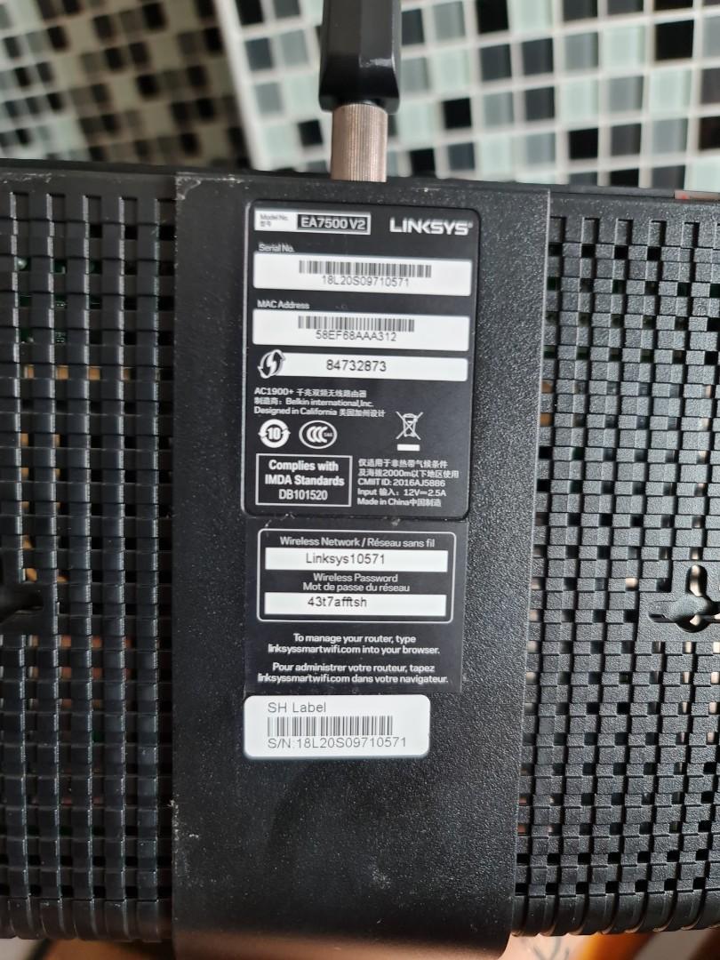 Linksys EA 7500 V2, Computers & Tech, Parts & Accessories, Networking ...