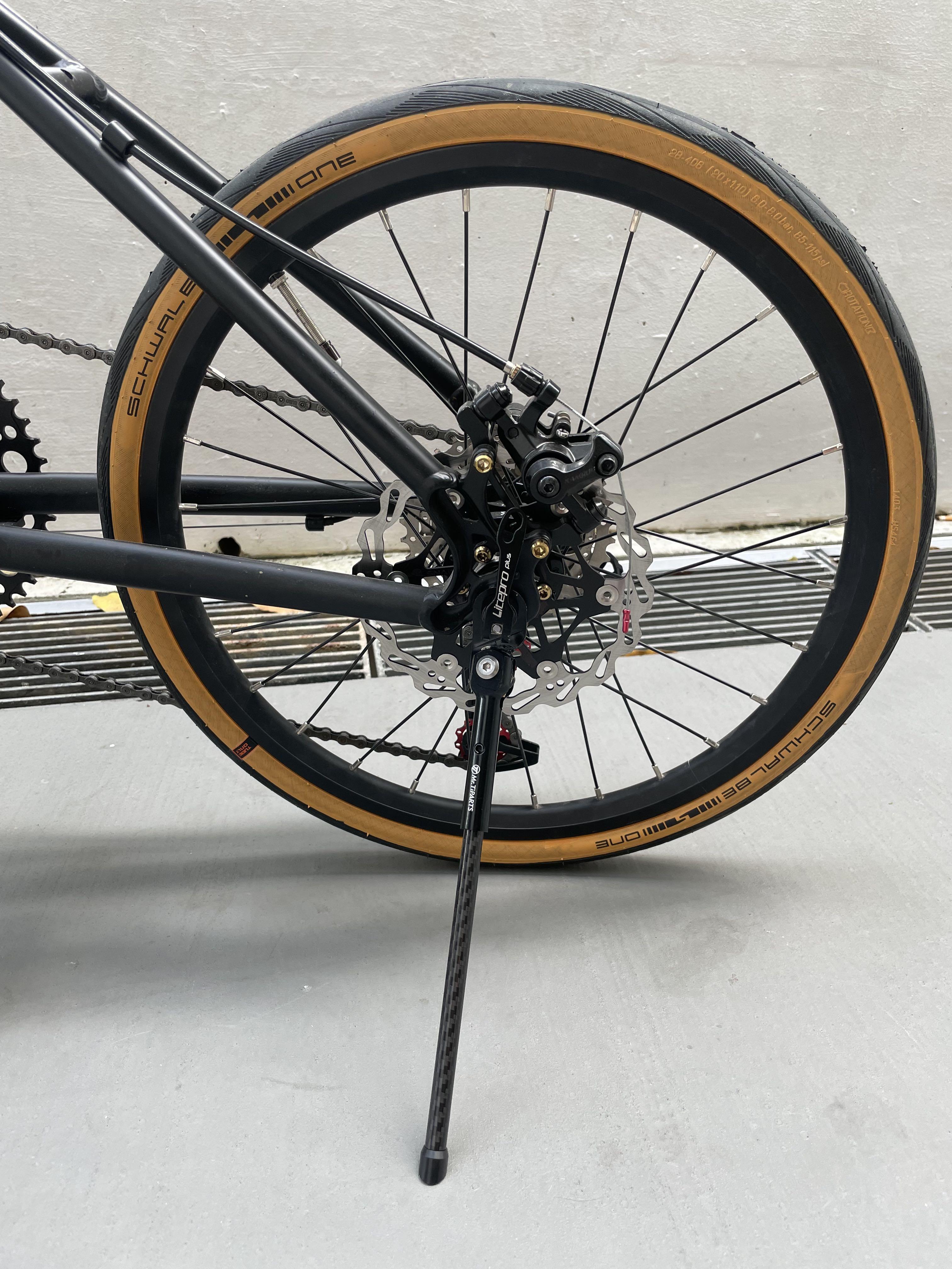 Mr. TiPARTS Carbon Fiber Kickstand, Bicycle Stand For Mini Velo/Folding ...