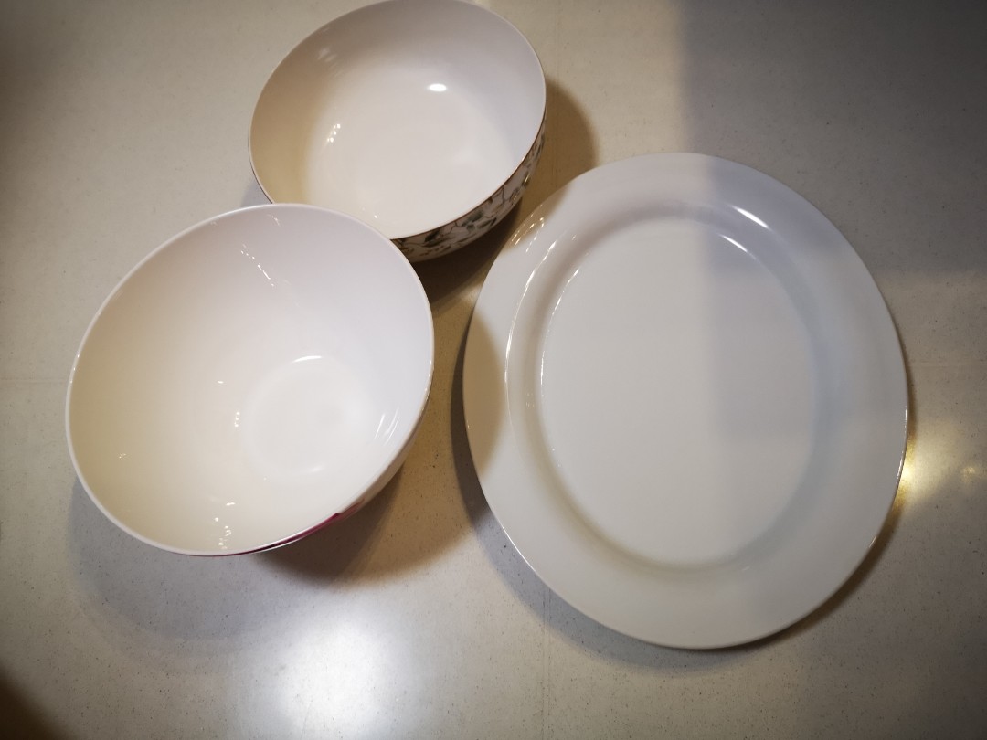 oval shaped plate, large bowls, Furniture & Home Living, Kitchenware ...
