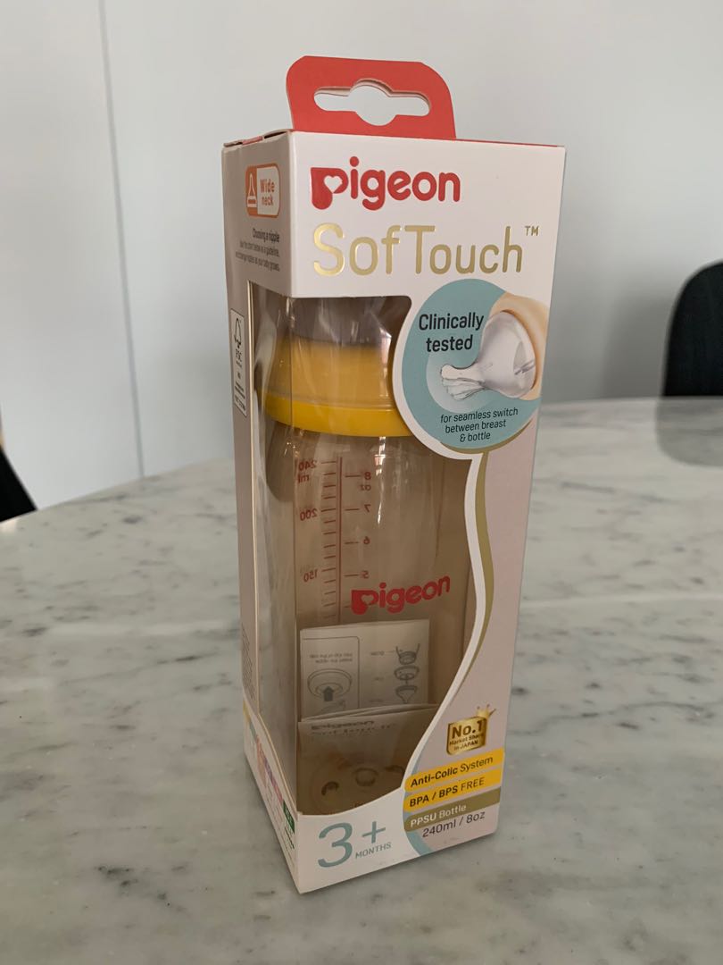 Pigeon Soft Touch milk bottle 240ml (3+ month), Babies & Kids, Nursing ...