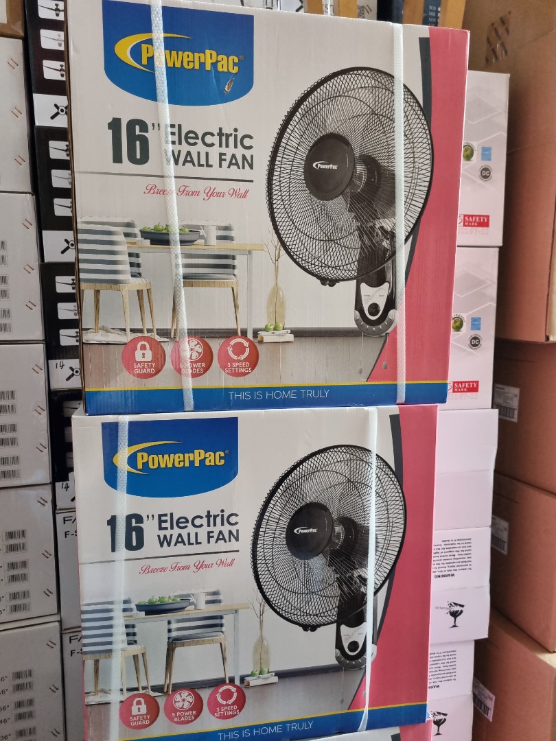 Powerpac 16" wall fan/pull string, Furniture & Home Living, Lighting ...