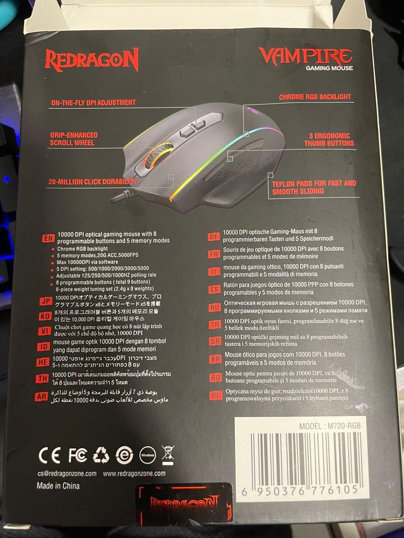 Redragon Vampire M720 Wired Gaming Mouse, Computers & Tech, Parts ...