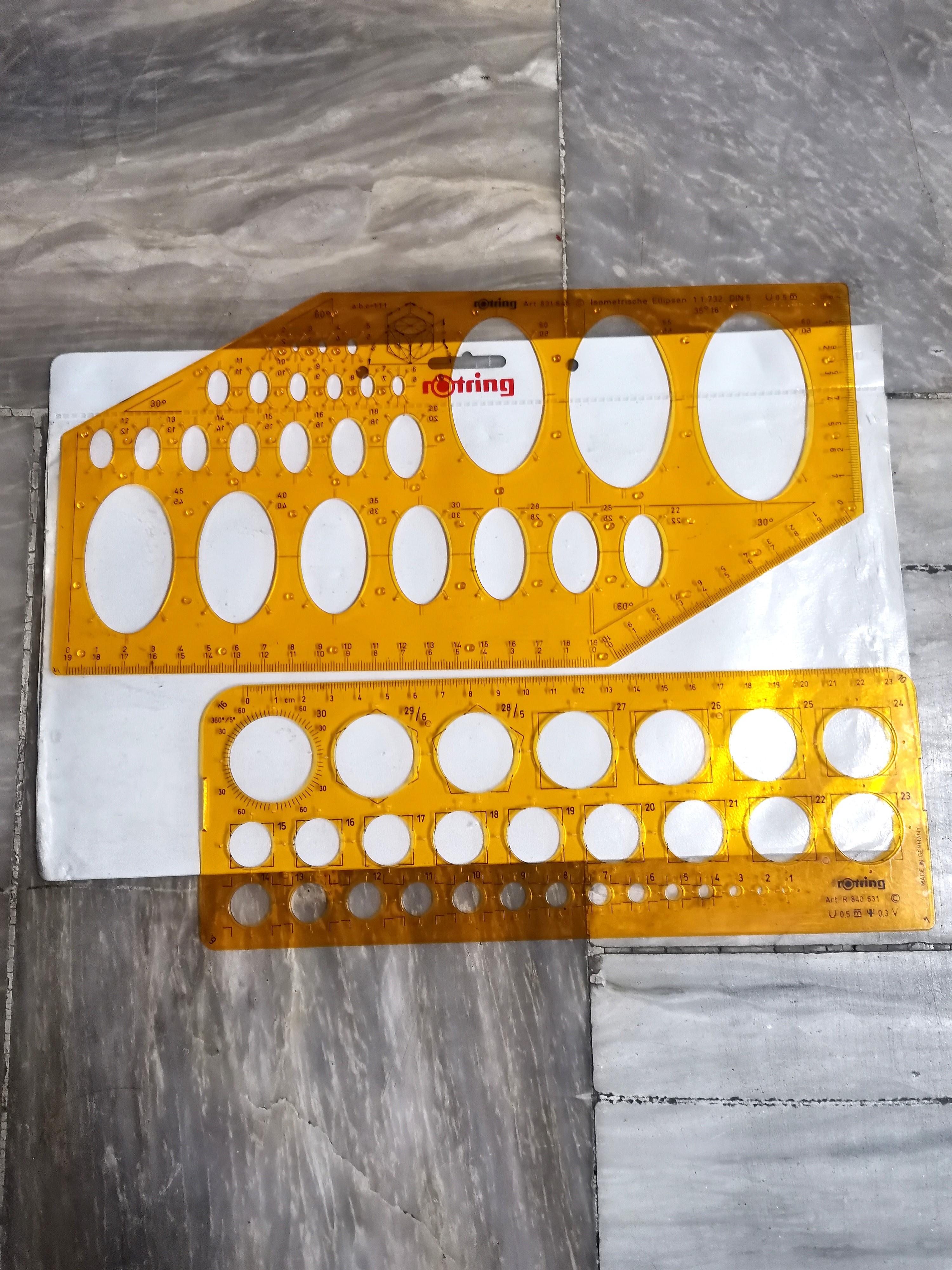 Rotring Circular and Ellipse Template Ruler Set, Hobbies & Toys ...