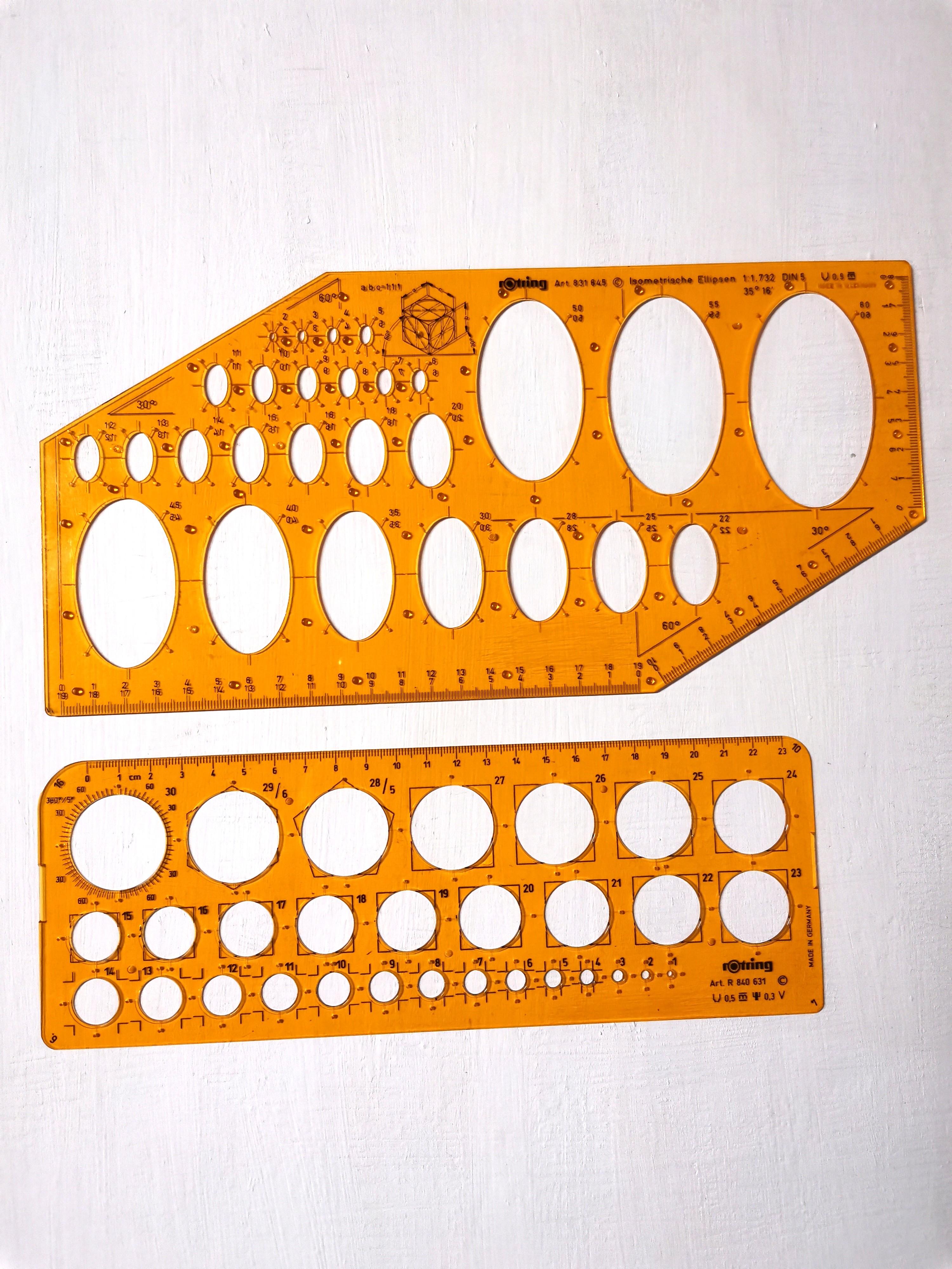 Rotring Circular and Ellipse Template Ruler Set, Hobbies & Toys ...