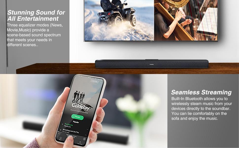 SAKOBS (DS6402) Sound Bar (60W) - Audio Sound Bar With Wired & Wireless ...