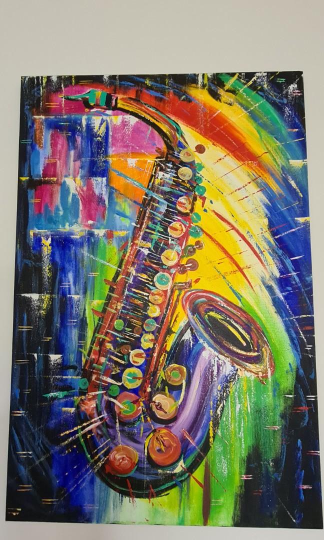 Saxophone Painting, Hobbies & Toys, Stationery & Craft, Art & Prints on ...