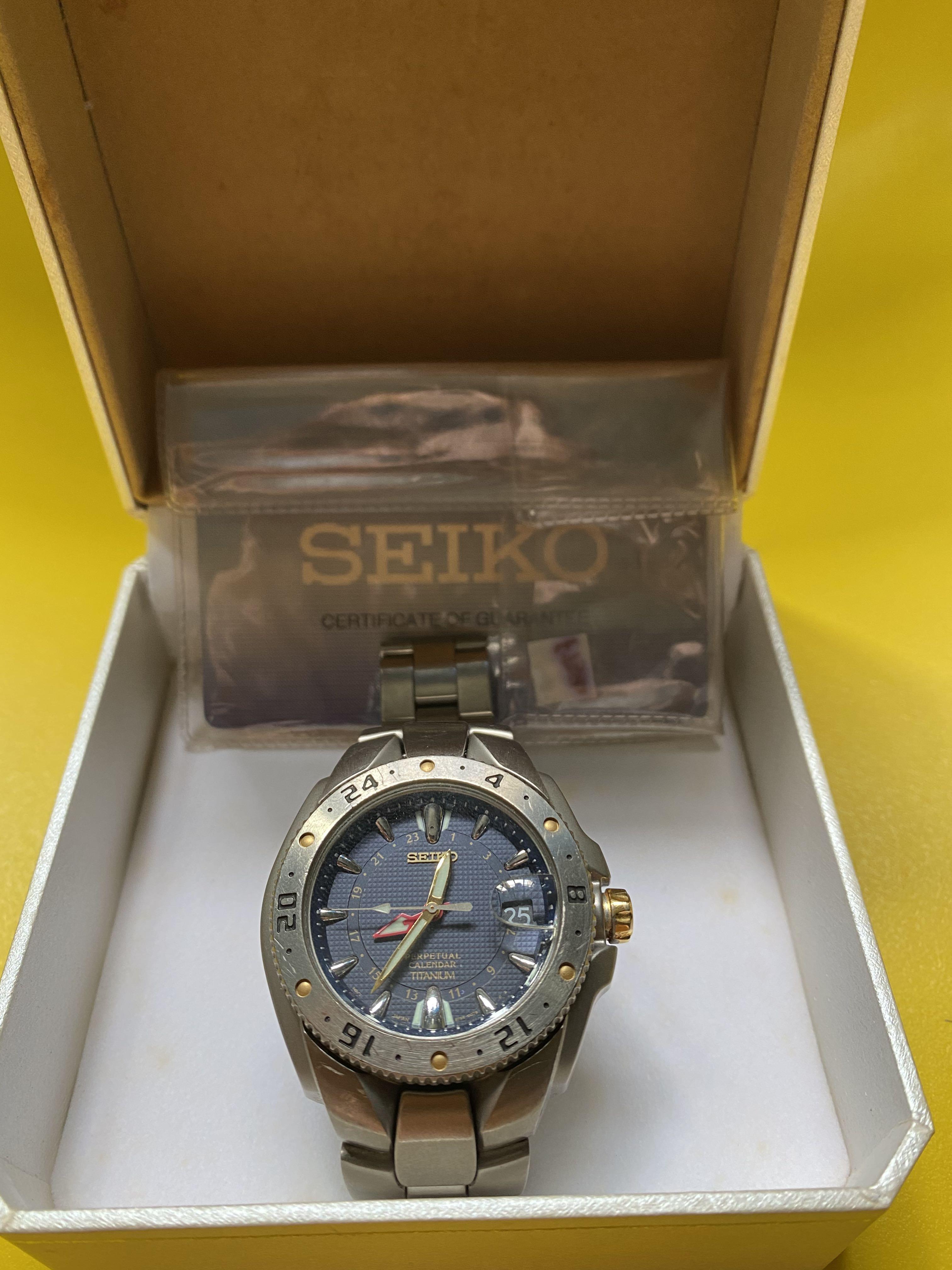 SEIKO PERPETUAL CALENDAR TITANIUM 8F56-0080, Men's Fashion, Watches ...
