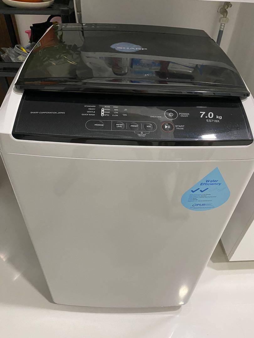 SHARP ES718X 7kg top load washing machine, TV & Home Appliances ...