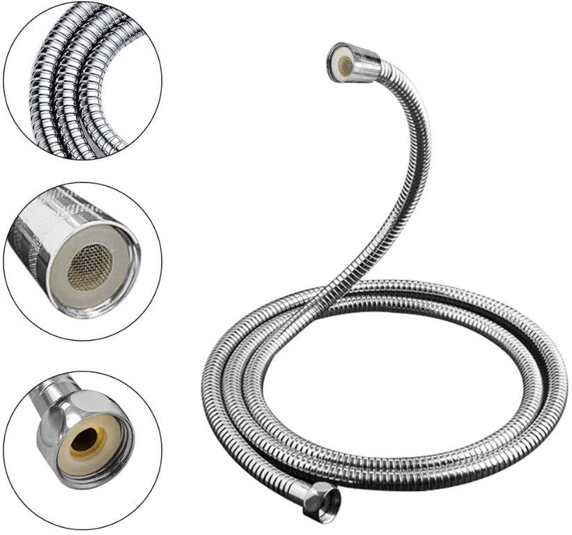 Shower Hose 2m Extra Long Shower Hose Chrome Replacement, Furniture ...