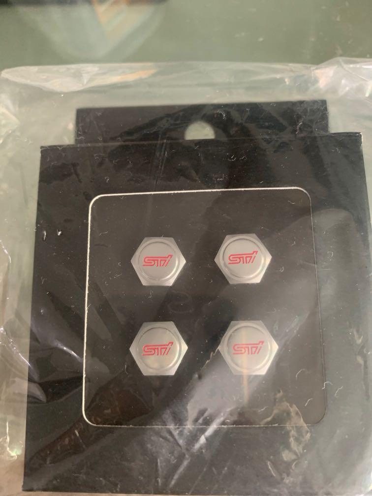 STI Valve Cap Set, Car Accessories, Accessories on Carousell