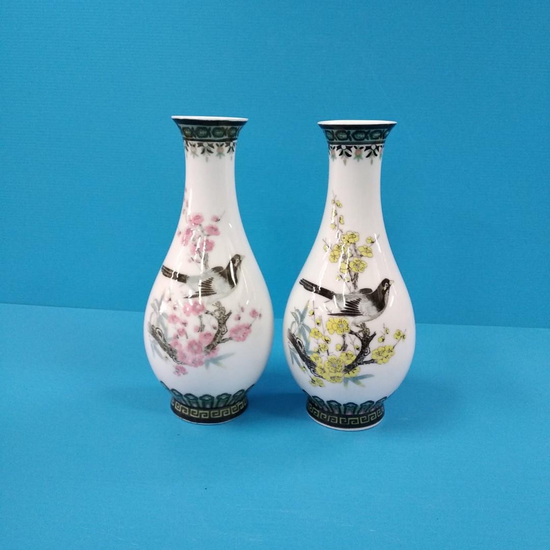 Vintage Chinese Porcelain Ornamental Vase, Hunan Liling Ceramic Vase ...
