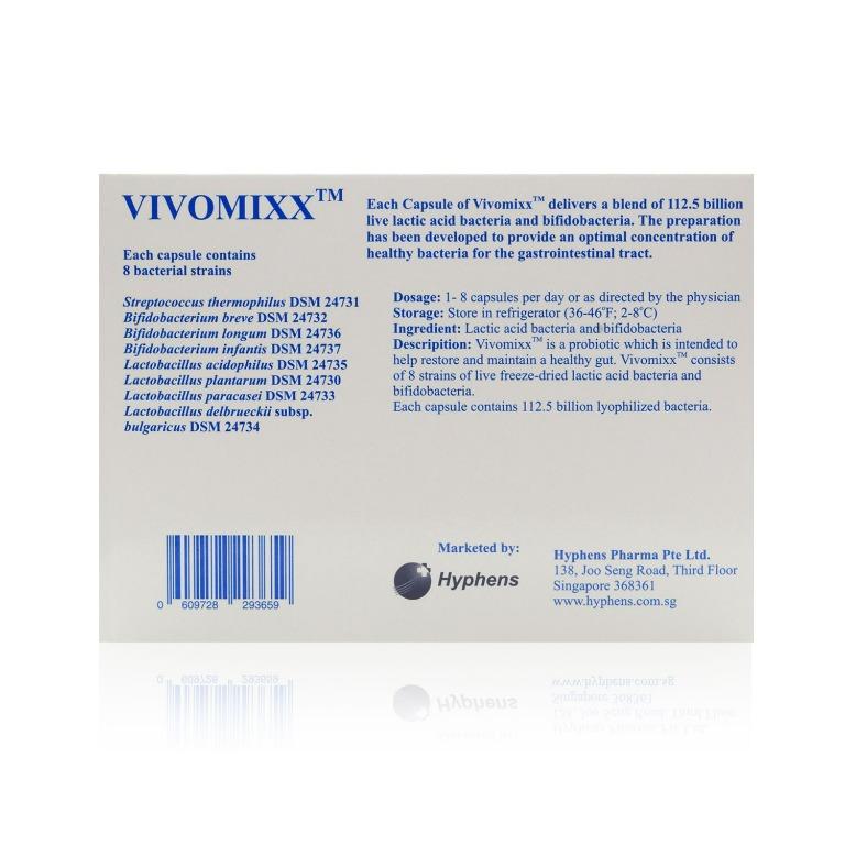 Vivomixx Probiotics - box of 30 capsules, Health & Nutrition, Health ...