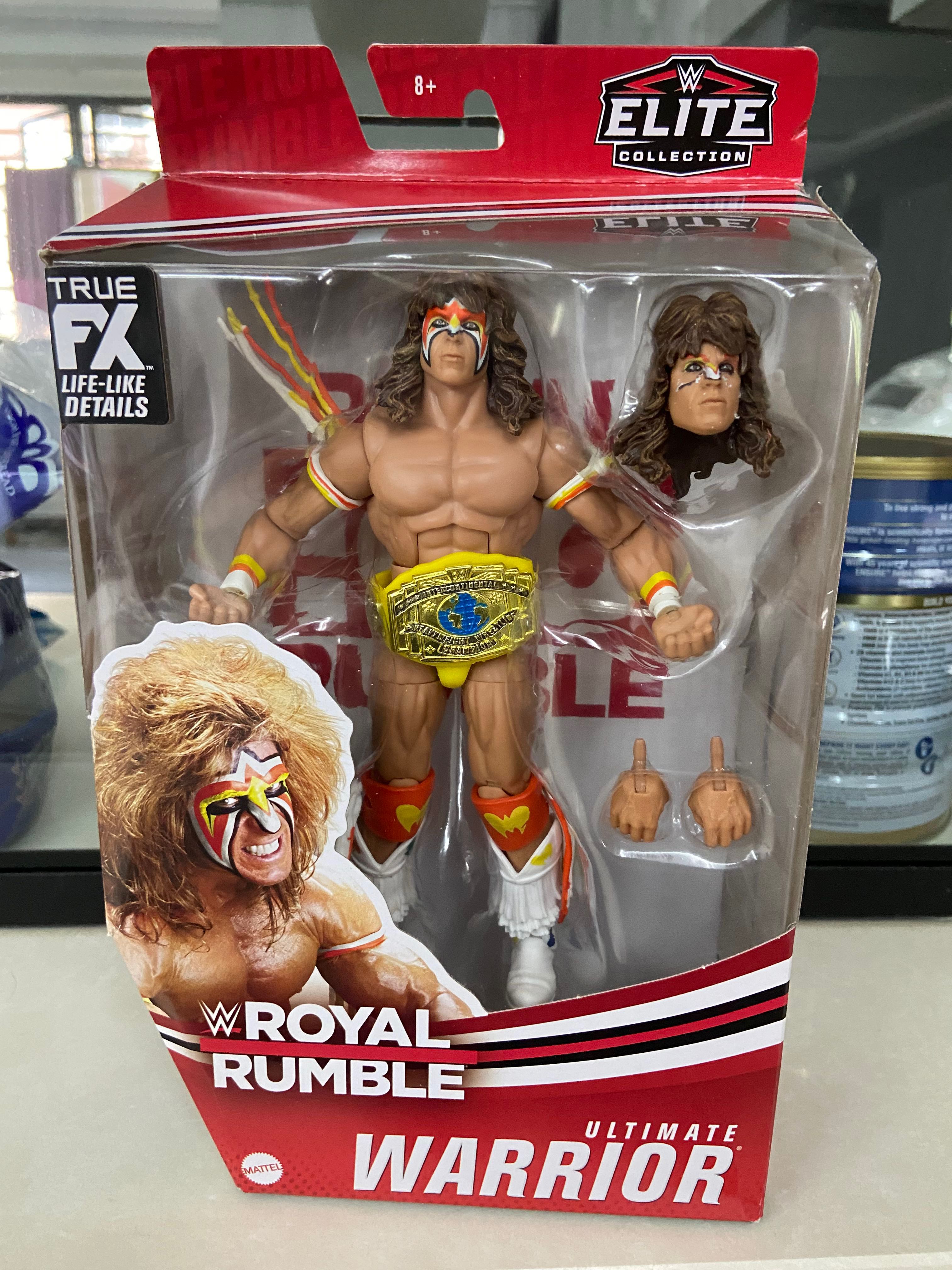 WWE Mattel Royal Rumble Elite Ultimate Warrior WWF Legends Damaged Box ...