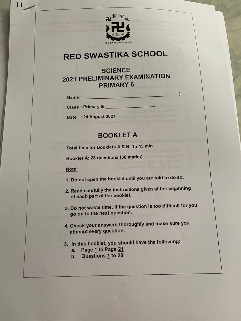 2021 P6 prelim &2019 PSLE top school question papers, Hobbies & Toys ...