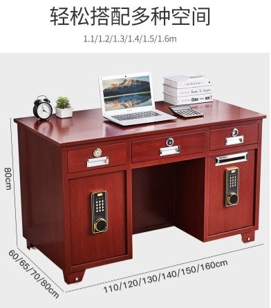 All-steel office desk with safe desk integrated household safe box ...