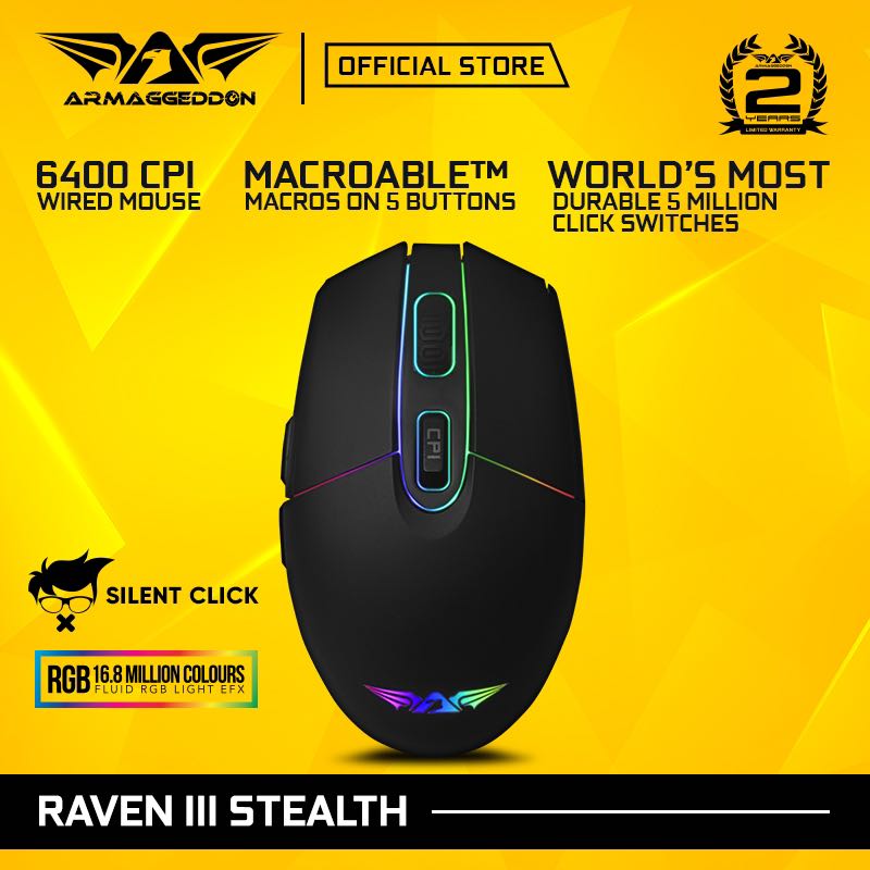 armaggeddon raven 3 stealth gaming mouse, Computers & Tech, Parts ...