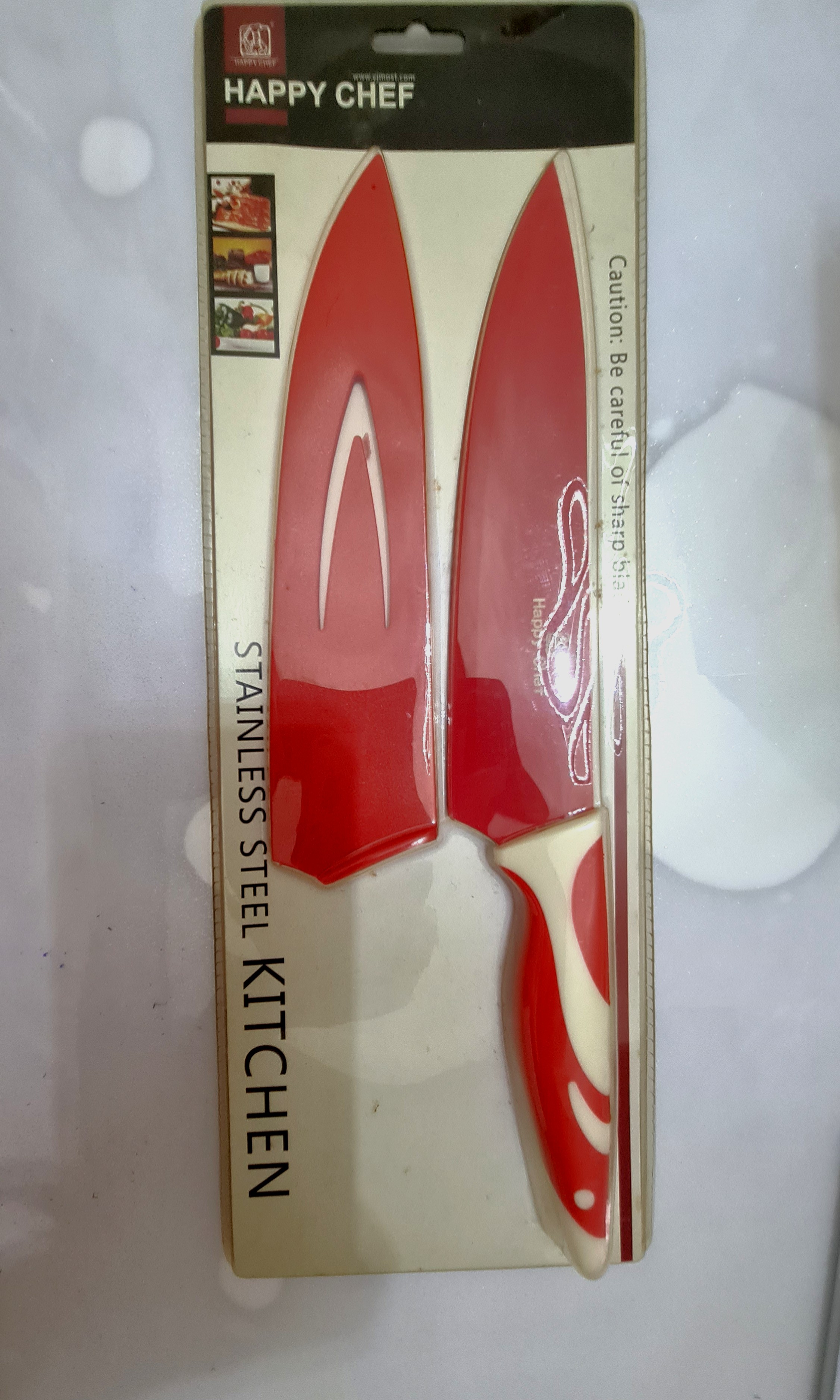 Chilli-red stainless steel knife, TV & Home Appliances, Kitchen ...