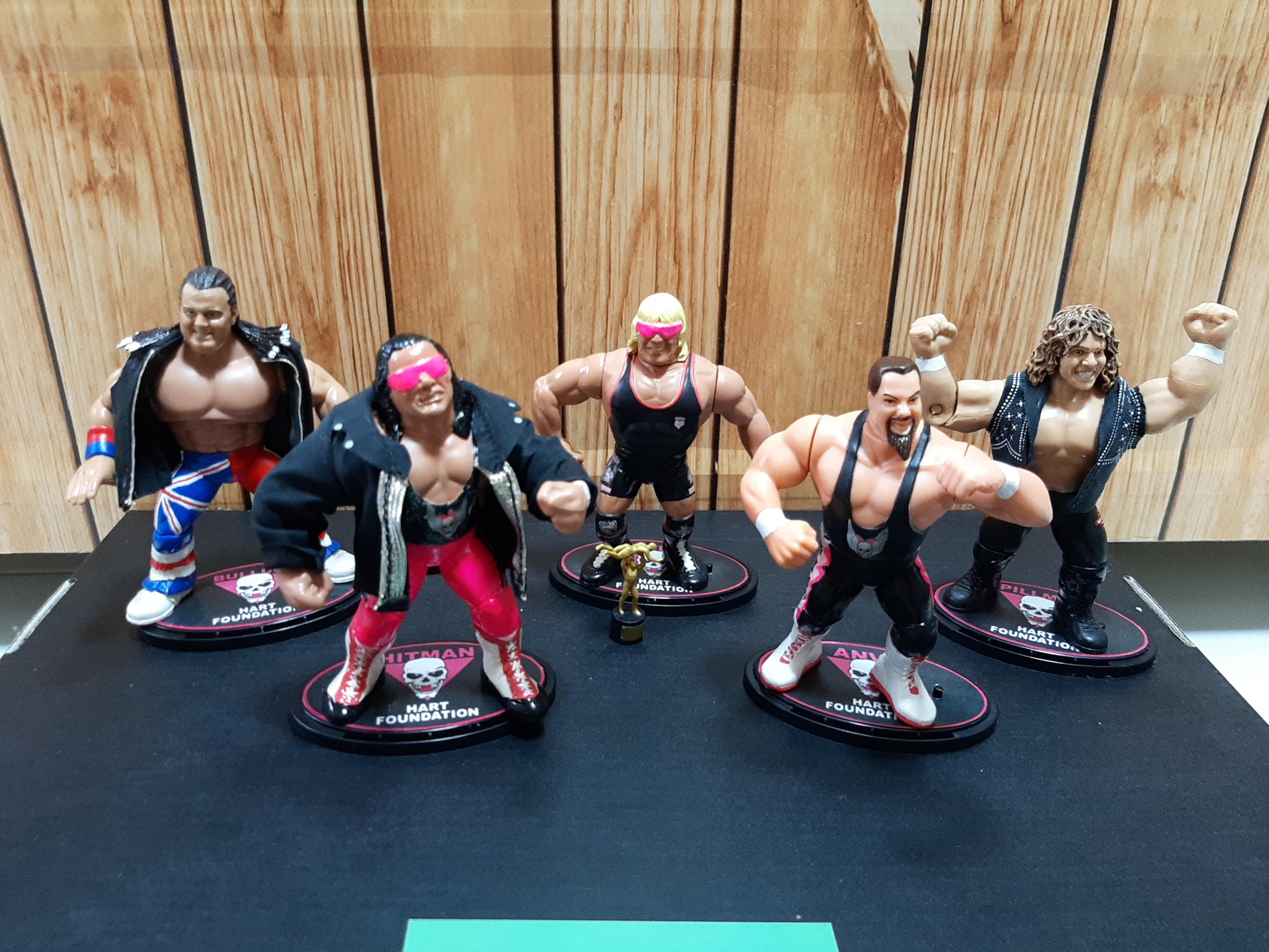 Customs Hasbro WWF Hart foundation family, Hobbies & Toys, Toys & Games ...