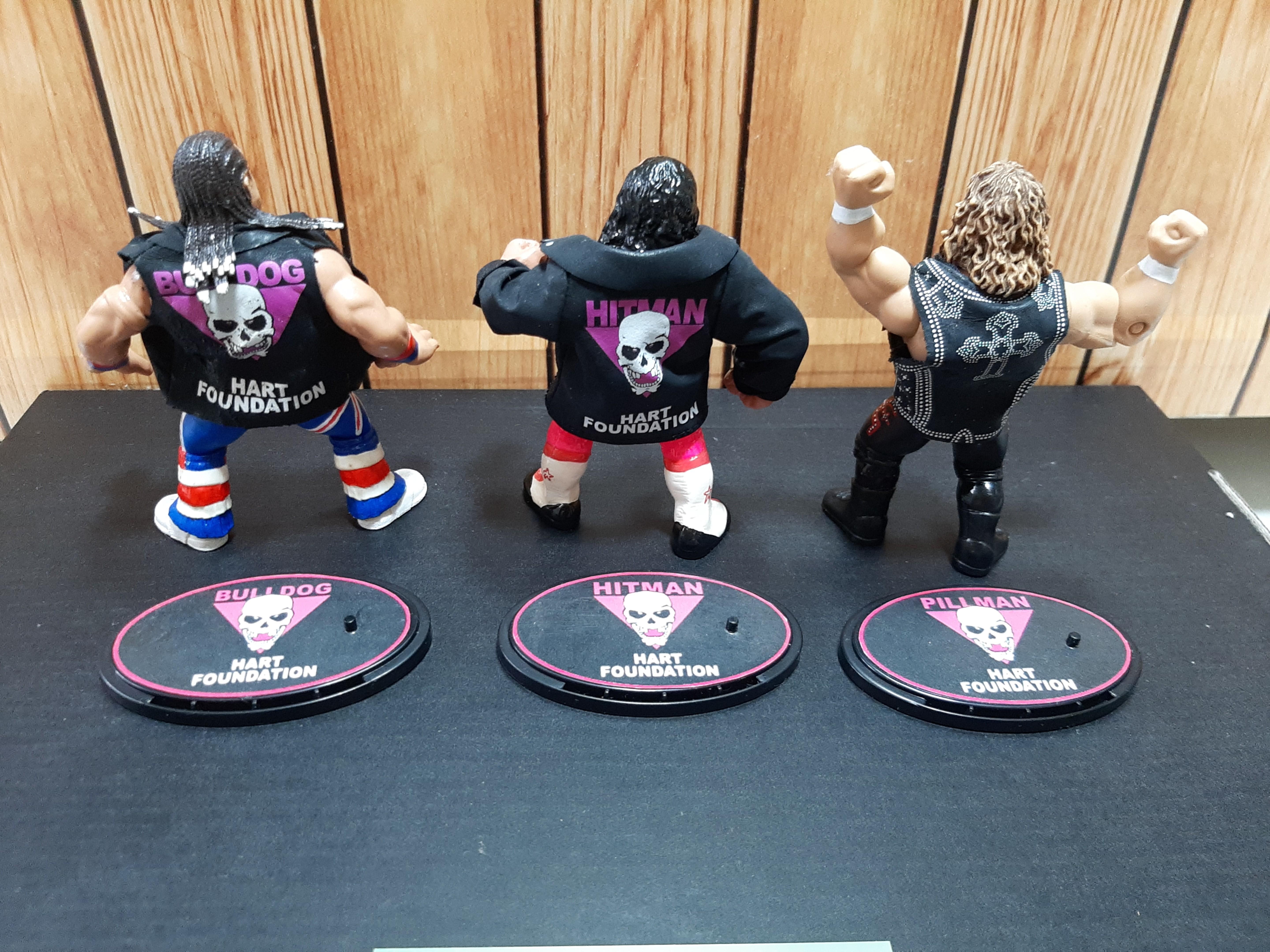 Customs Hasbro WWF Hart foundation family, Hobbies & Toys, Toys & Games ...