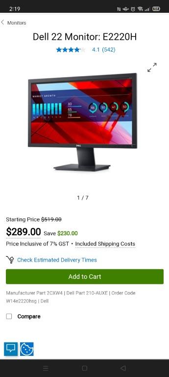 Dell E2220H 21.5 Computer Monitor, Computers & Tech, Desktops on Carousell