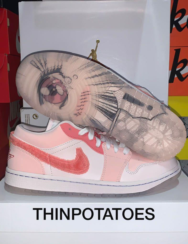 [Full Sizes] Air Jordan 1 Low Mighty Swooshers Pink WMNS (W) DM5443-666 ...