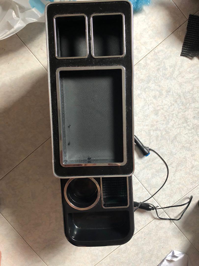 Honda Freed console box with 12V power outlets and USB ports with LED ...