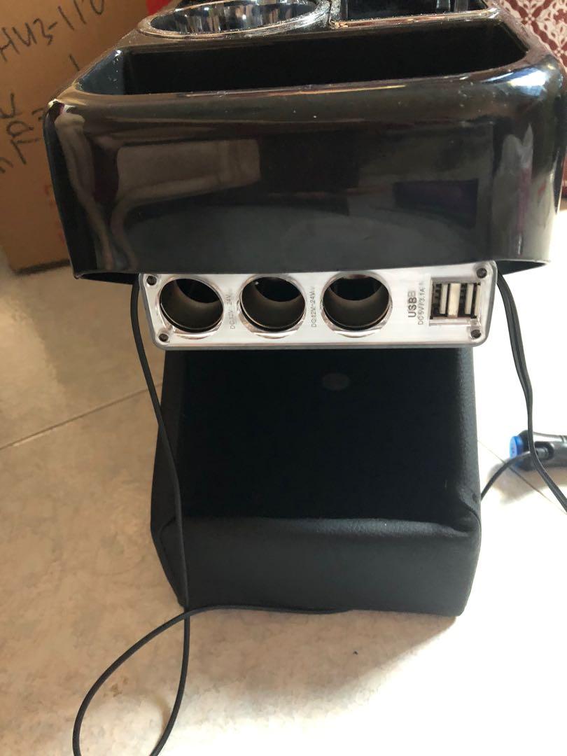 Honda Freed console box with 12V power outlets and USB ports with LED ...