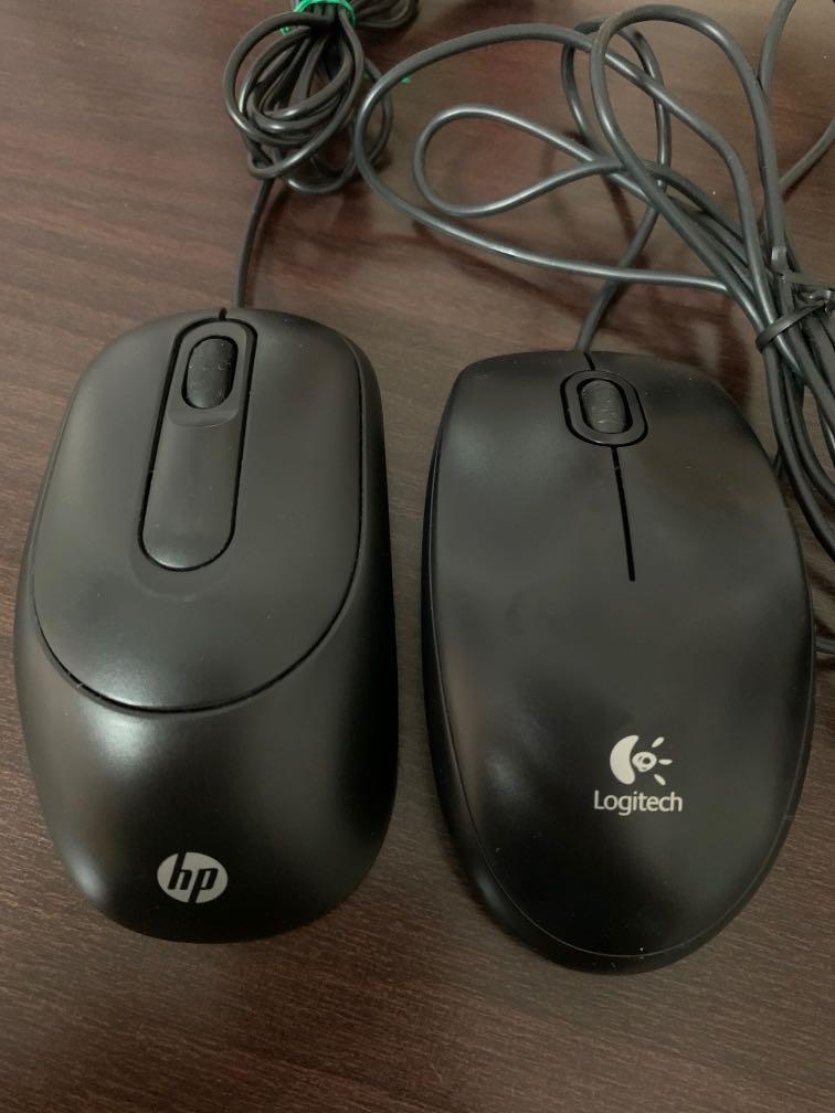 HP & Logitech wired mouse, Computers & Tech, Parts & Accessories, Mouse ...