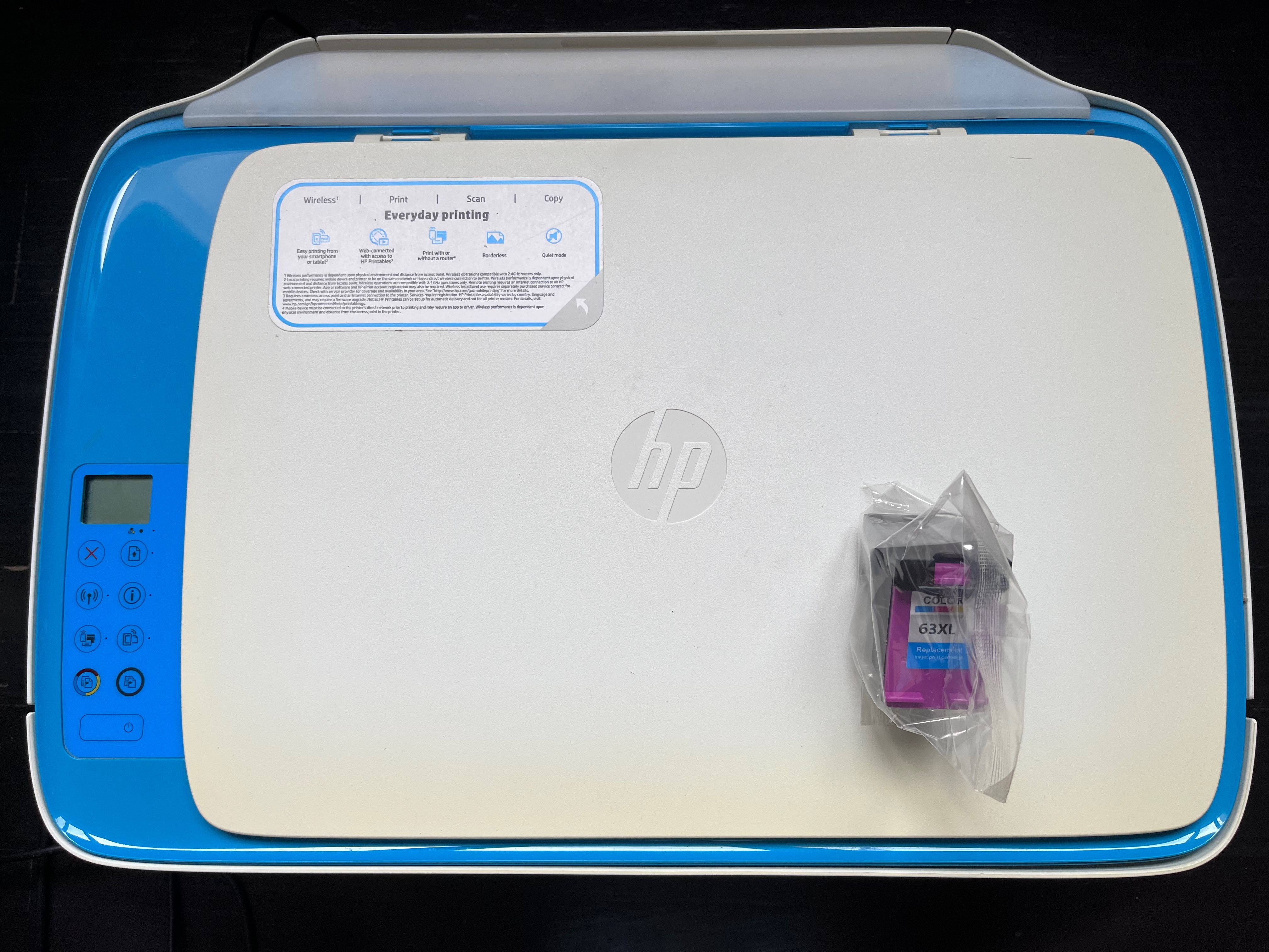 HP deskjet 3630 printer with new color cartridge, Video Gaming, Gaming ...
